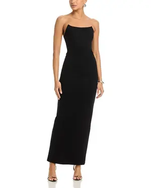Aqua Strapless Maxi Dress - Black
