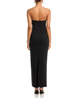 Aqua Strapless Maxi Dress