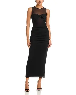 Aqua Sleeveless Mesh Dress