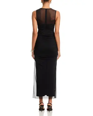 Aqua Sleeveless Mesh Dress
