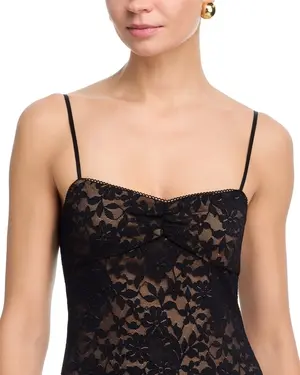 Aqua Stretch Lace Maxi Dress - Black