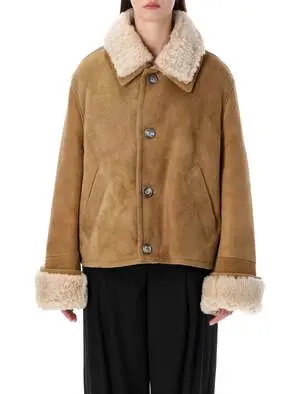 Ami Cropped Shearling Jacket