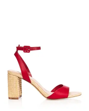 Aqua Baley Leather Sandals - Red Leather
