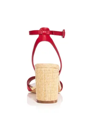 Aqua Baley Leather Sandals - Red Leather