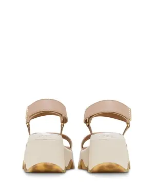 Sorel Kinetic Aura Y-strap Platform Sandals - Honest Beige