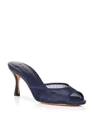 Aqua Shil Leather Sandals - Navy