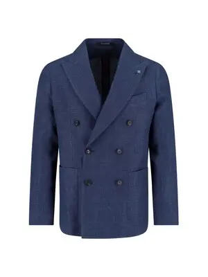 Tagliatore Double-breasted Linen Blend Blazer
