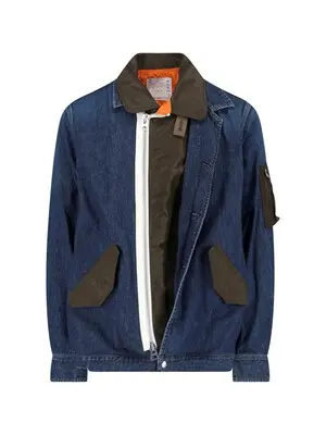 Sacai Denim And Nylon Jacket