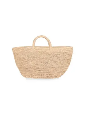 IBELIV Midi Raffia Tote Bag