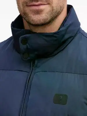 TRUSSARDI Padded Logo-patch Jacket - Blue