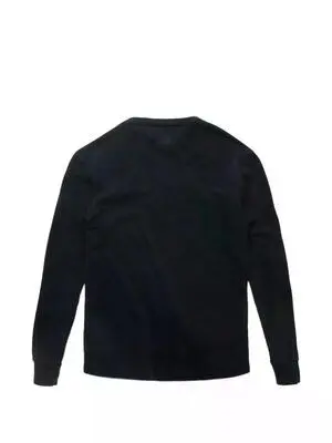 LES TIEN Long-sleeve Crew-neck Top - Black