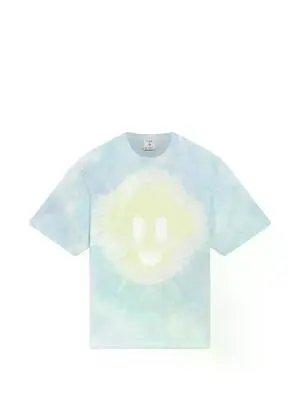 Casablanca Tie Dye Oversized Cc Smile Short Sleeve T-shirt - Blue
