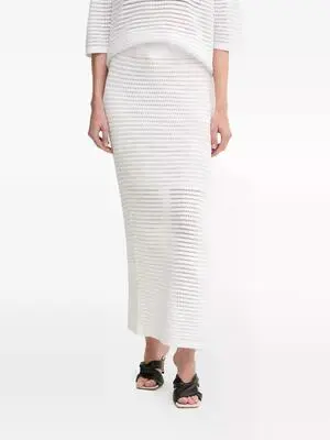 MARC AUREL Openwork Slit Lang Skirt
