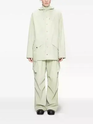 Rains Buttoned Hooded Jacket - Neutrals