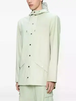 Rains Buttoned Hooded Jacket - Neutrals