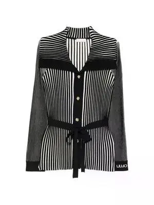 Liu Jo Striped Belted Cardigan