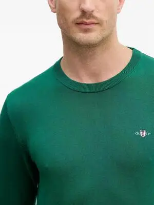 Gant Shield-embroidered Crew-neck Sweater