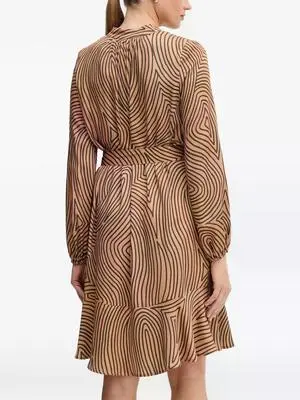 MARC AUREL Patterned Mini Dress With Tie Waist
