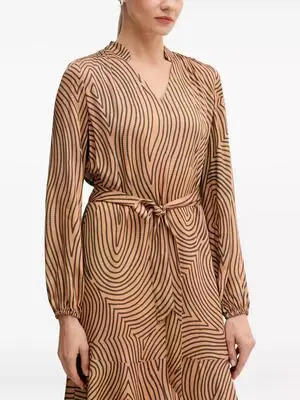 MARC AUREL Patterned Mini Dress With Tie Waist