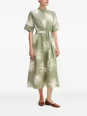 OUI Buttoned Printed Midi Dress