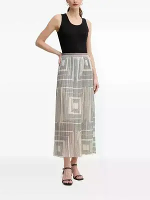 MARC AUREL Geometric Pleated Midi Skirt