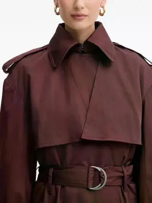 Bardot Aster Belted Trench Coat - Red