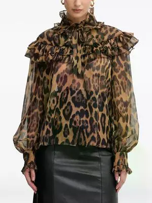 Bardot Leopard-print Blouse - Brown