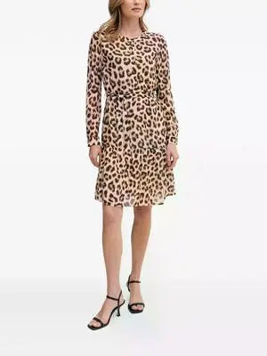OUI Leopard-print Belted Midi Dress