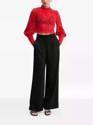 Bardot Lace High-neck Blouse