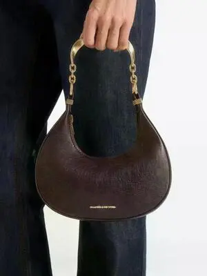 Manière De Voir Sculpted Leather Crescent Bag - Brown