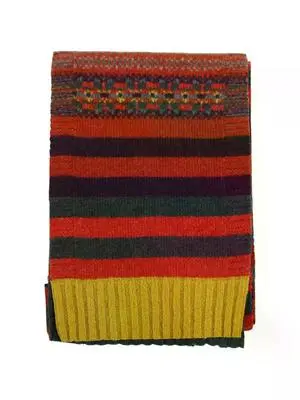 ERIBÉ Striped Scarf - Red