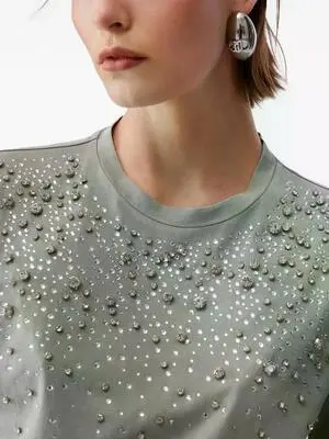 Liu Jo Embellished T-shirt With Precious Stones - Grey