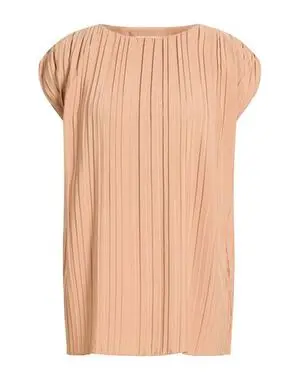 Alpha Studio Crepe Pleated Top - Beige