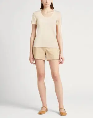 120% Lino Linen Crewneck T-shirt - Beige