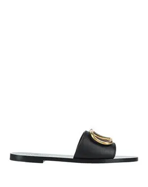 Valentino Garavani Sandals In Soft Leather - Black