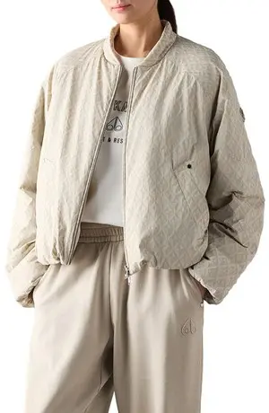 Moose Knuckles Tegan Water Repellent Bomber Jacket With Down Puffer Liner