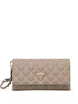 Guess Quilted Chain Cross Body Bag - Neutrals