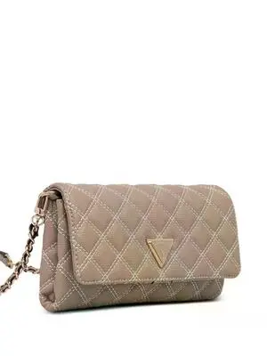 Guess Quilted Chain Cross Body Bag - Neutrals