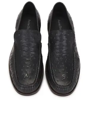 Acne Studios Boafer Light Ostrich Loafer - Black