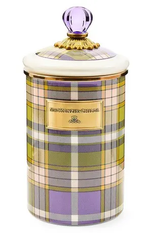 MACKENZIE-CHILDS Enameled Steel Canister - Tartan Violet