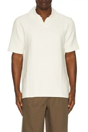 SAMSOE SAMSOE Samac V-neck Polo In Cream