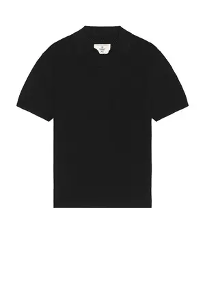 Reigning Champ Cotton Linen Victor Polo - Black