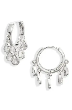 CHILD OF WILD Eloise Chandelier Huggie Hoop Earrings - Silver