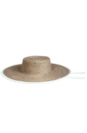 BRUNNA.CO Wide-brim Jute Boater Hat - Beige