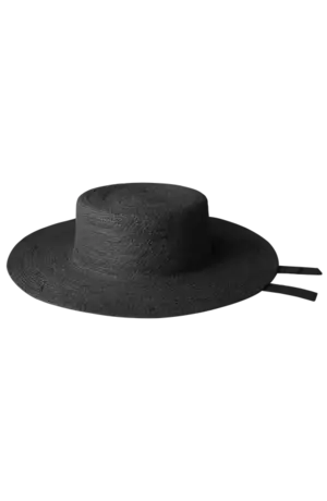 BRUNNA.CO Jute Boater Hat - Black