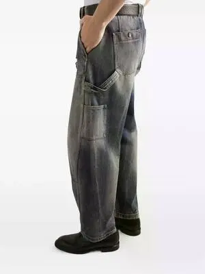 Dolce & Gabbana Panelled Jeans With Plaque - Blue