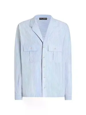 Dolce & Gabbana Striped Cotton Martini Shirt - Blue