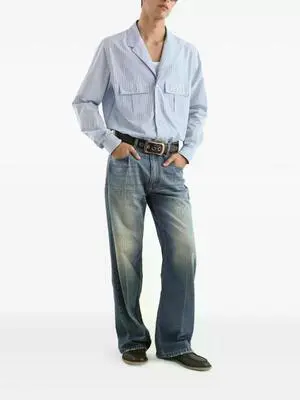 Dolce & Gabbana Striped Cotton Martini Shirt - Blue