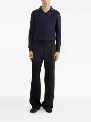 Dolce & Gabbana Logo-embroidered V-neck Top