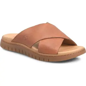 BØRN Dia Slide Sandal - Brown Leather